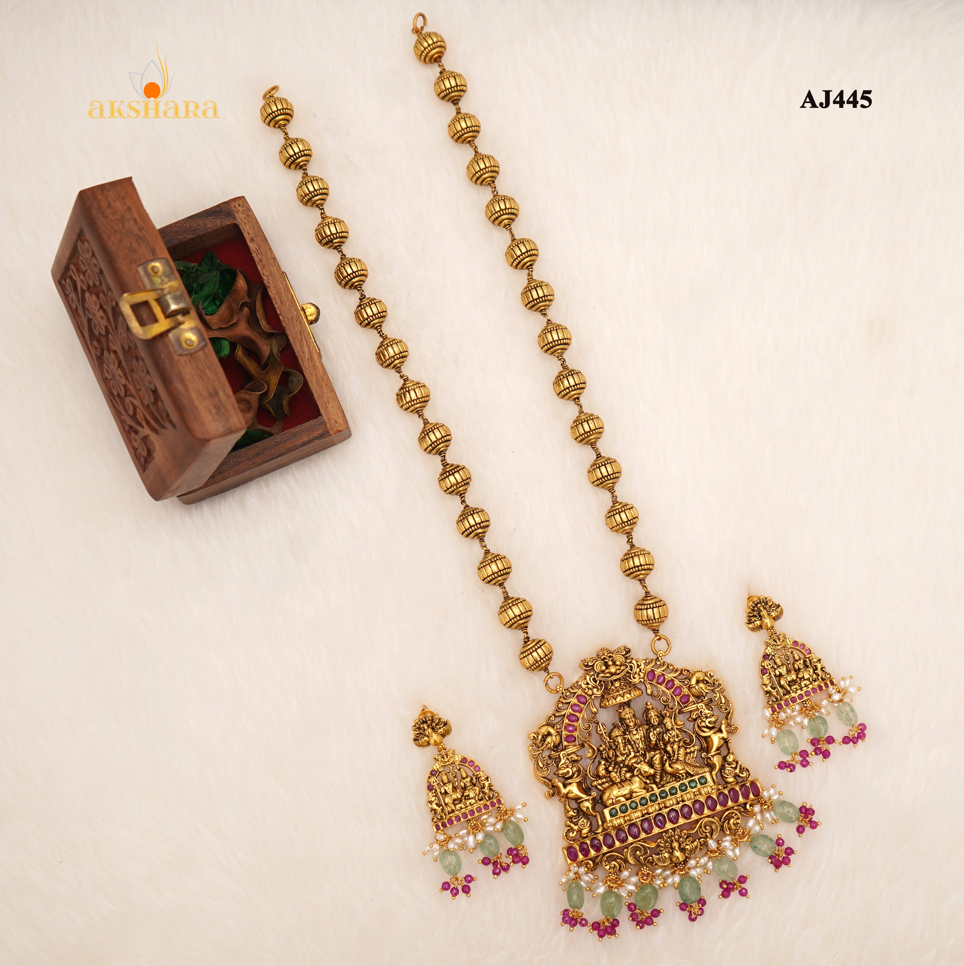 PENDANT SET WITH BALL MALA COLLECTION – Akshara Silver